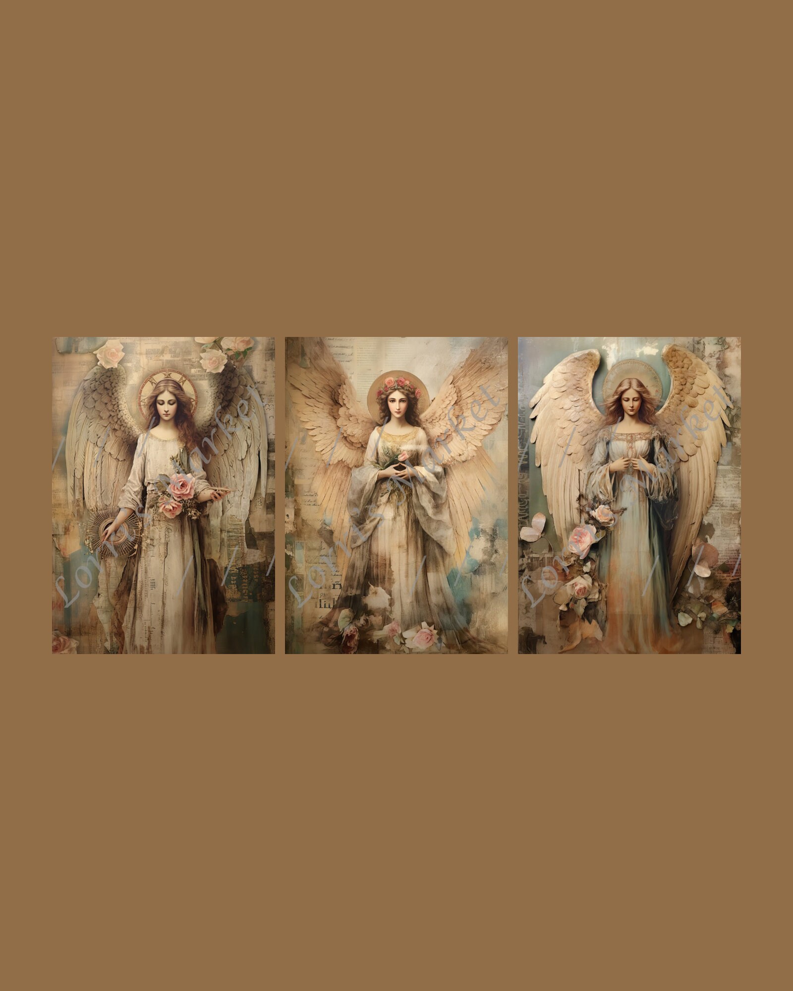 Vintage Angel Junk Journal Pages Digital Download: 12 Scrapbook ...