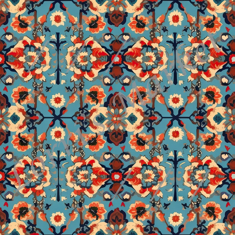 Persian Motif Seamless Patterns Digital Download: High Resolution ...