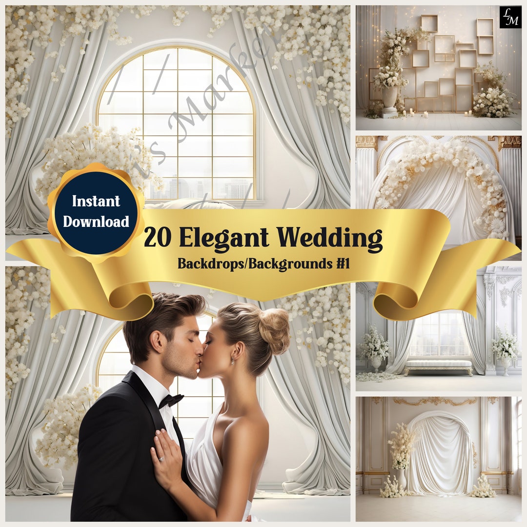 Elegant Wedding Backdrop Collection Digital Download: 20 High-res ...