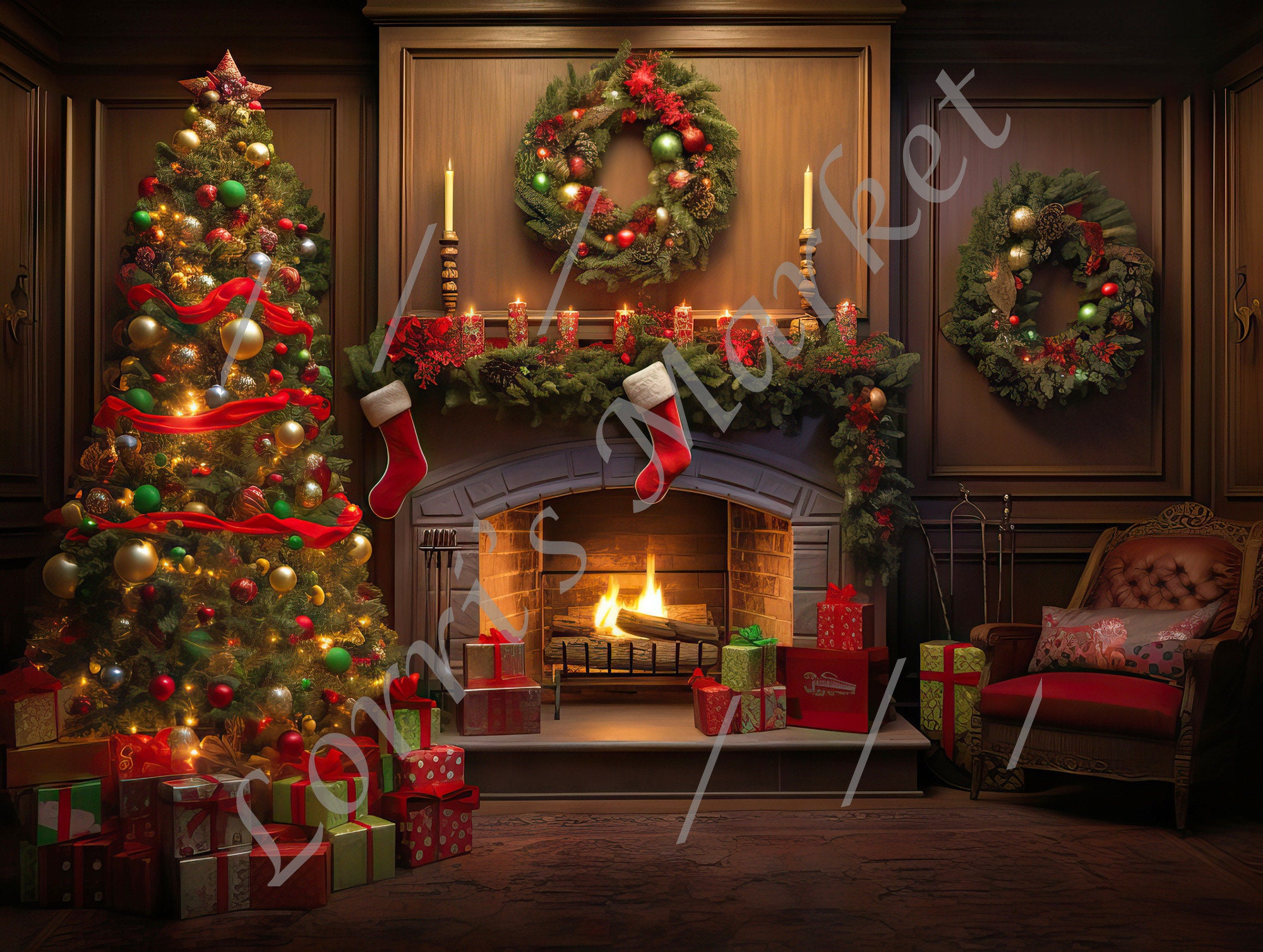 Christmas Home Scene Photography Backdrops: Capture the Warmth - Etsy