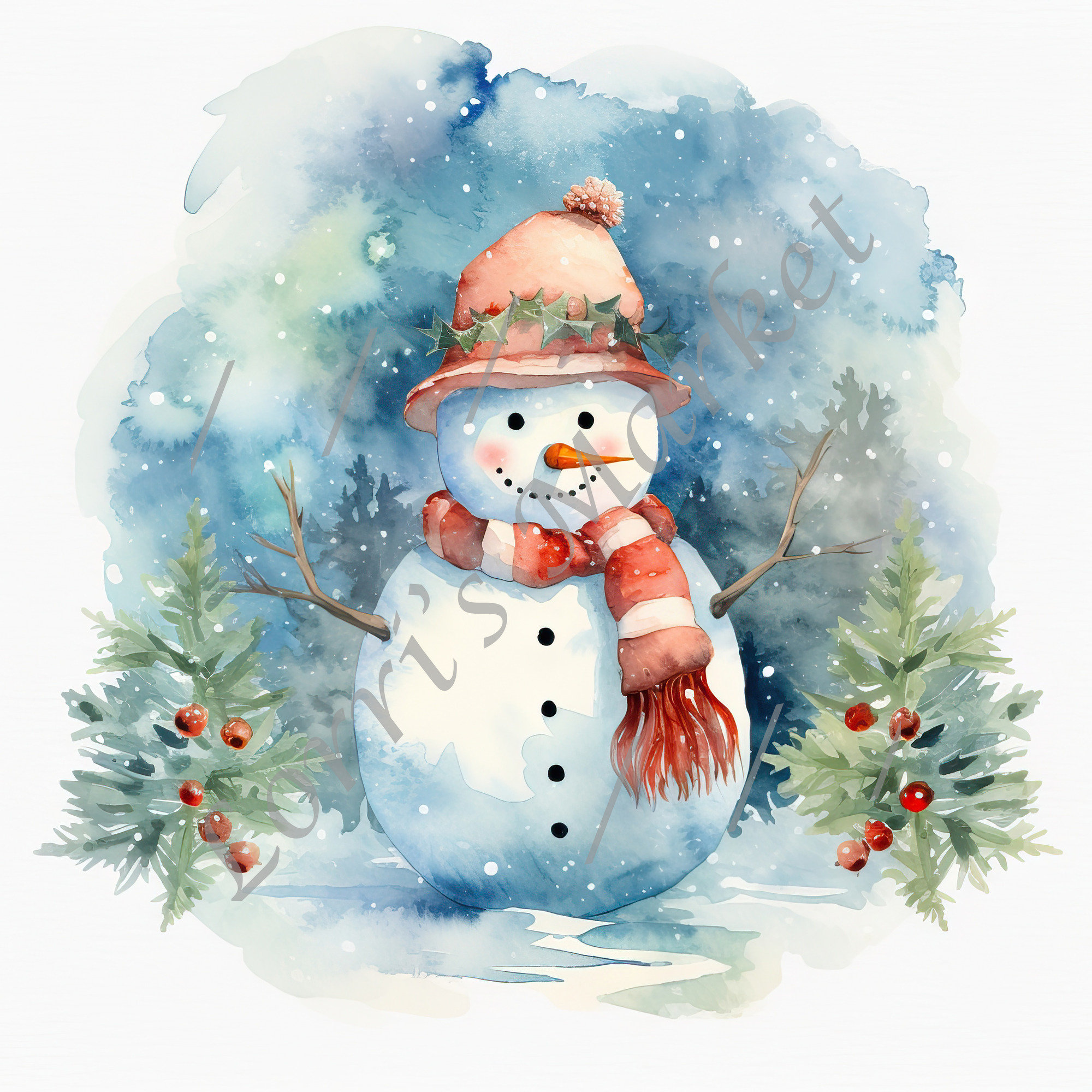 Nostalgic Snowmen Art Collection: 20 Digital Scenes for a Vintage White ...