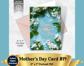 Printable Mother's Day Card Digital Download: Floral Greeting Card for ...