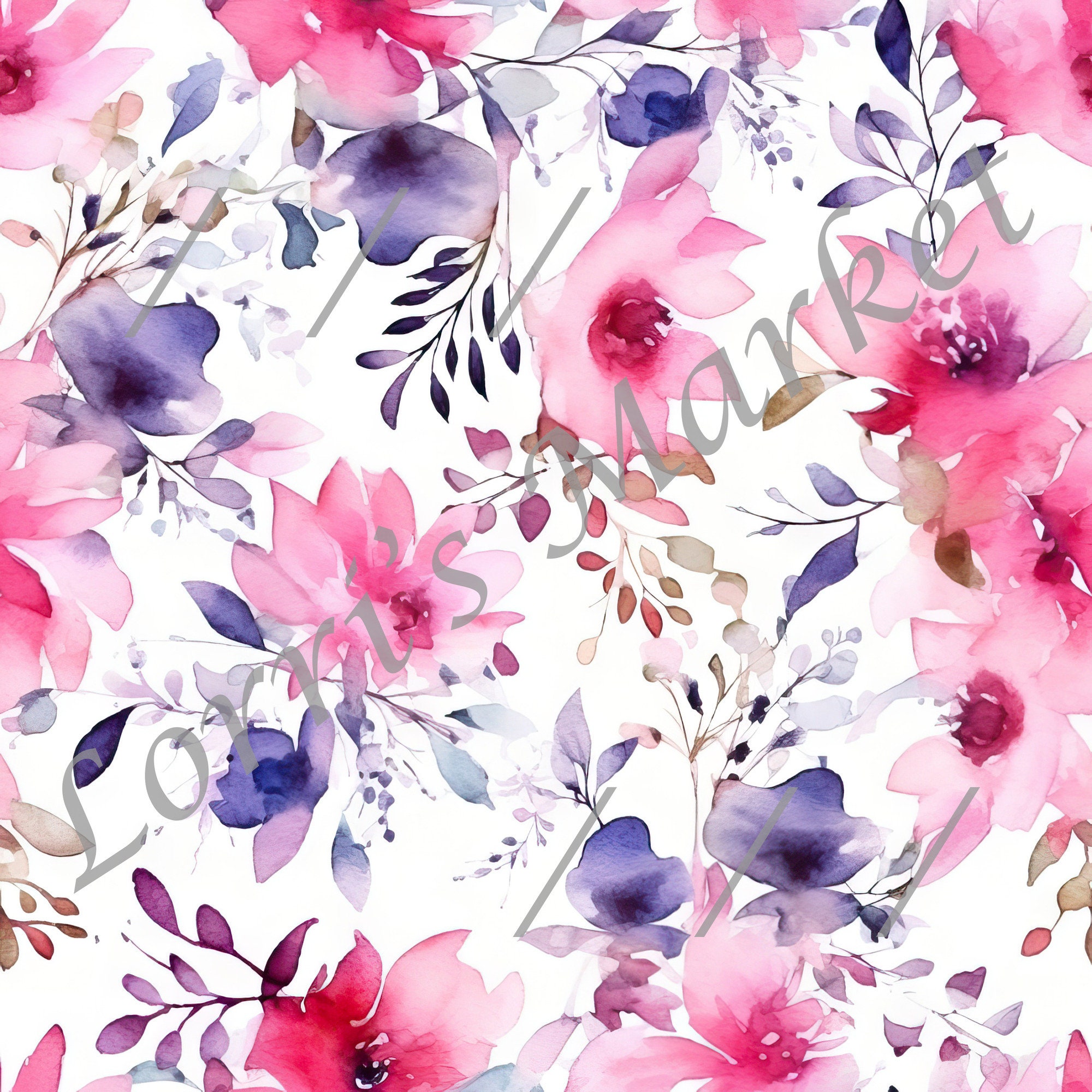 Watercolor Floral Seamless Patterns Digital Download: High Resolution ...