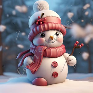 Cute Snowman Prints Collection Digital Download: 20 Printable Images ...