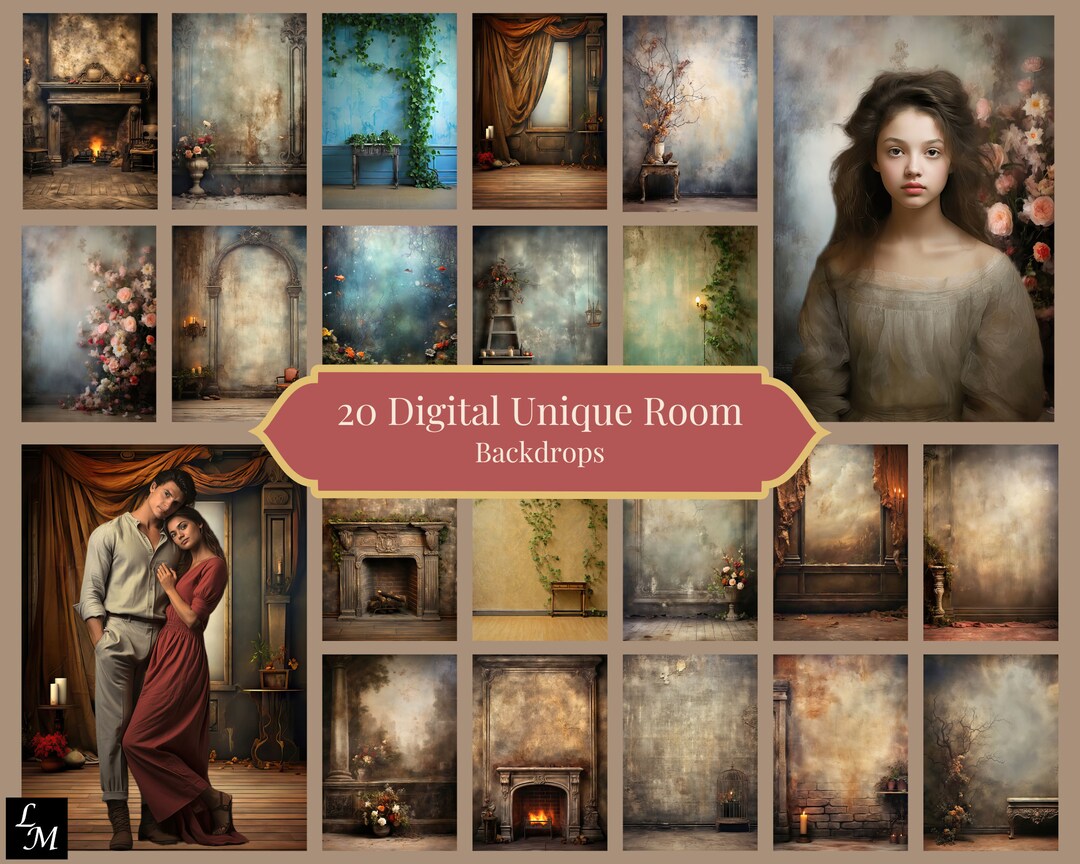 Antique Room Backdrops Collection Digital Download: 20 High-resolution ...