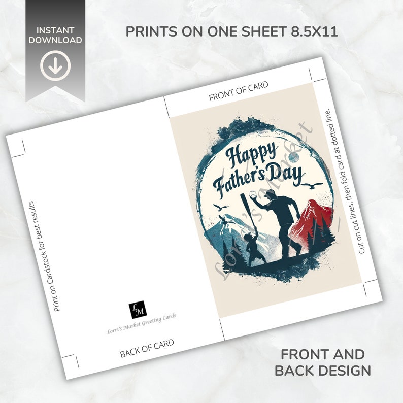 Printable Father's Day Card Digital Download: Greeting Card for Dad ...