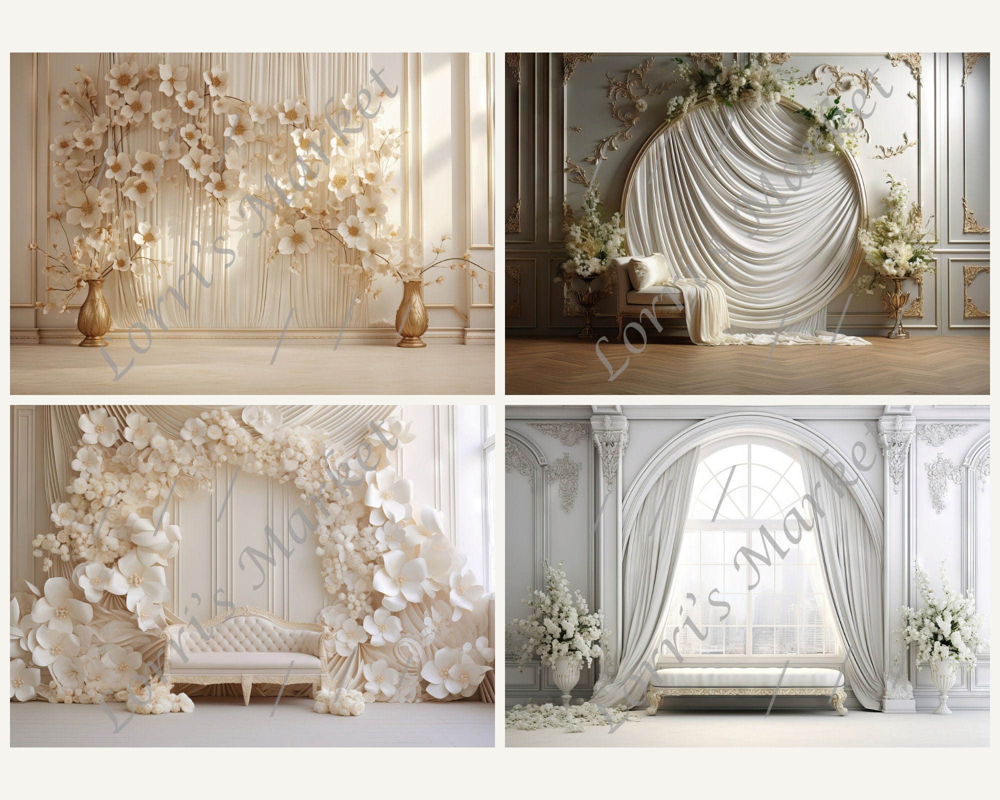Elegant Wedding Backdrop Collection Digital Download: 20 High-res ...