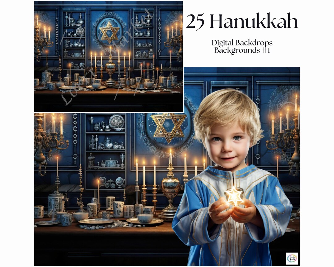 Hanukkah Horizontal Backdrops Digital Download: Photography, Cards ...