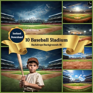 Realistic Baseball Stadium Horizontal Backdrops Digital Download ...