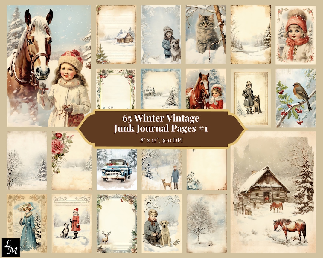 Winter Snowflakes & Pine Whisper Journal Pages Digital Download ...