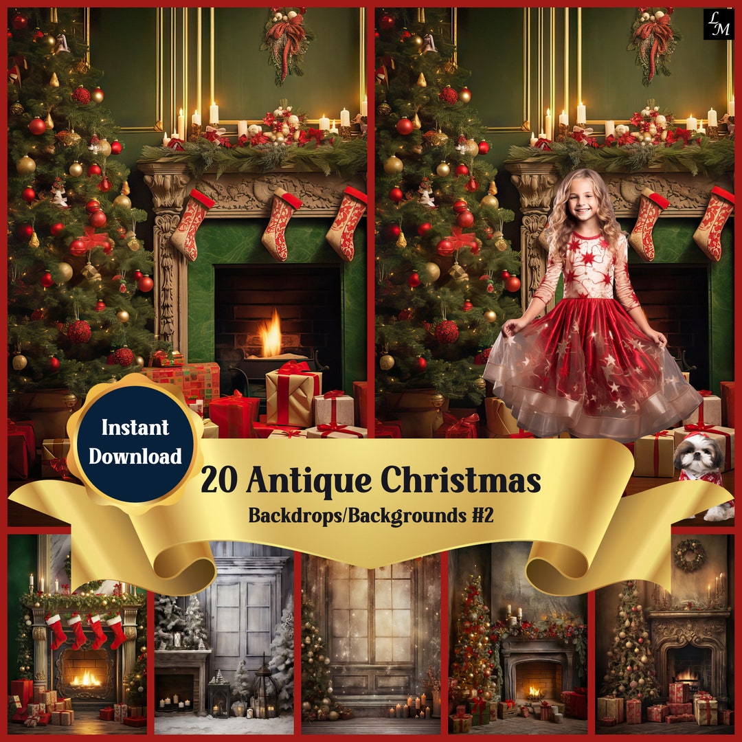 Antique Christmas Backdrops: 20 Premium New Vintage Nostalgic Designs ...