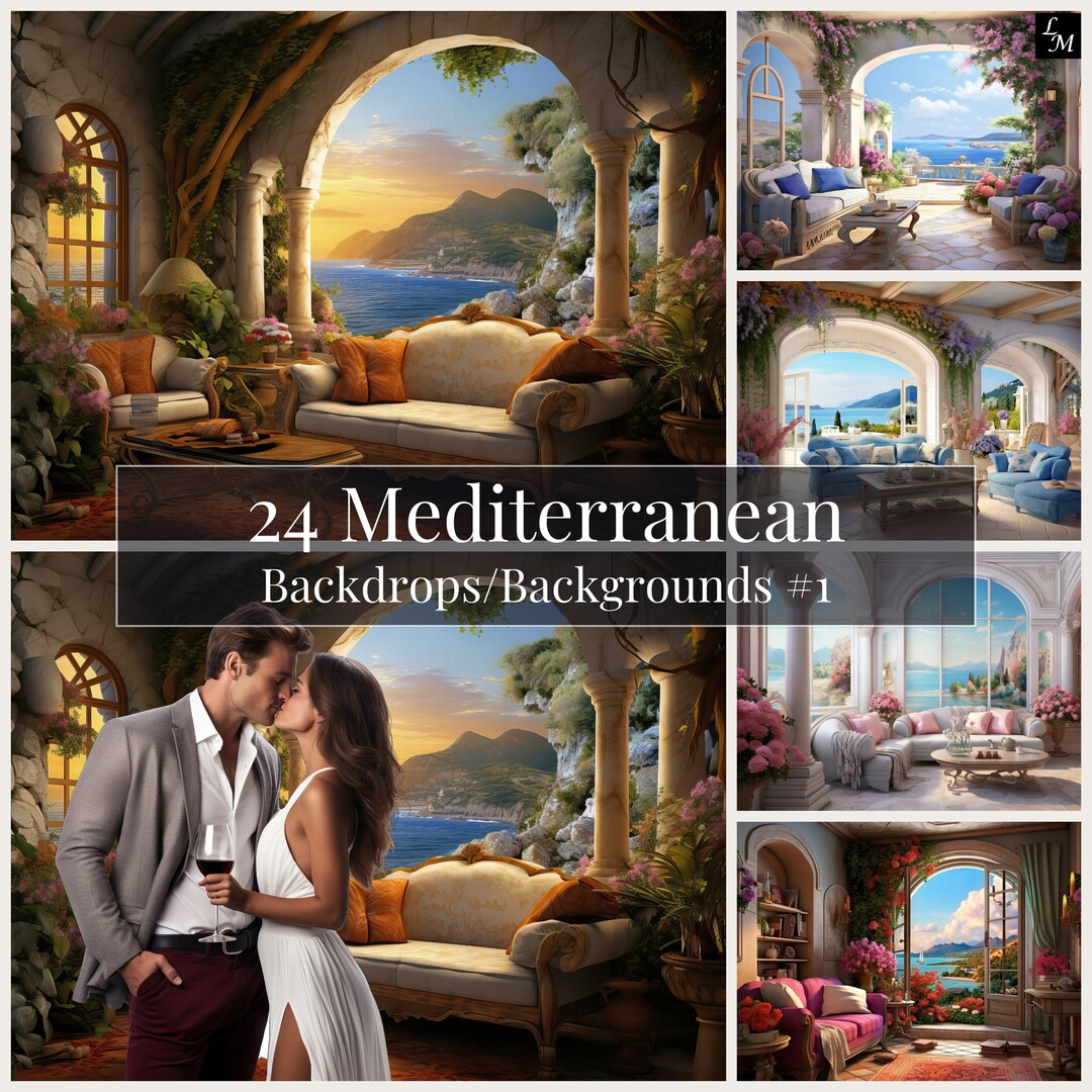 Scenic Mediterranean Backdrops Digital Download: Travel Bloggers ...