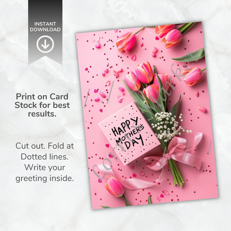 Printable Mother's Day Card Digital Download: Floral Greeting Card for ...
