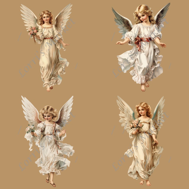Victorian Angel Clipart Collection Digital Download: Transparent PNG ...