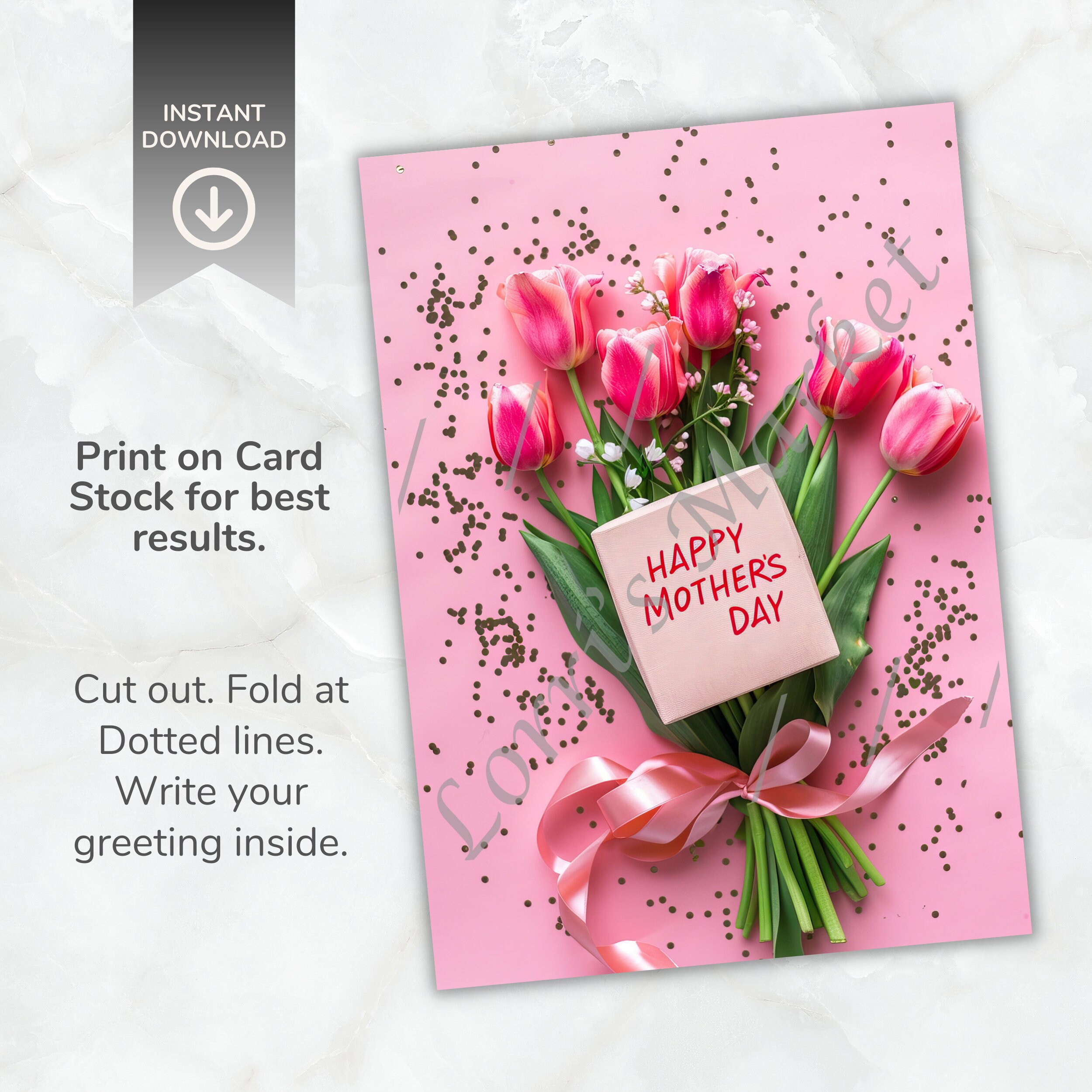Printable Mother's Day Card Digital Download: Floral Greeting Card for ...