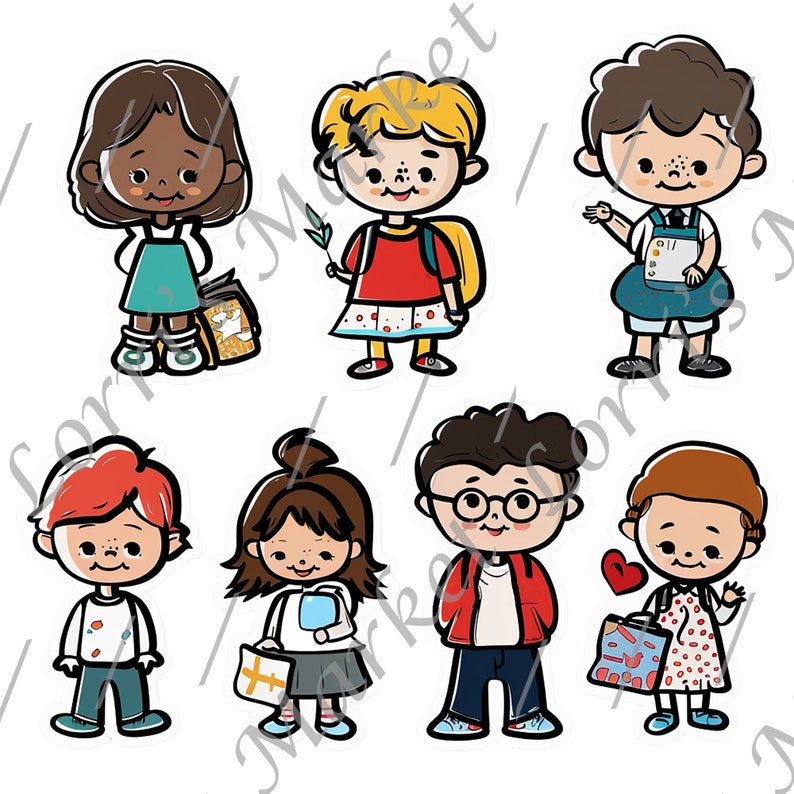 Adorable Kids Digital Stickers Digital Download: 28 Cricut Printable ...