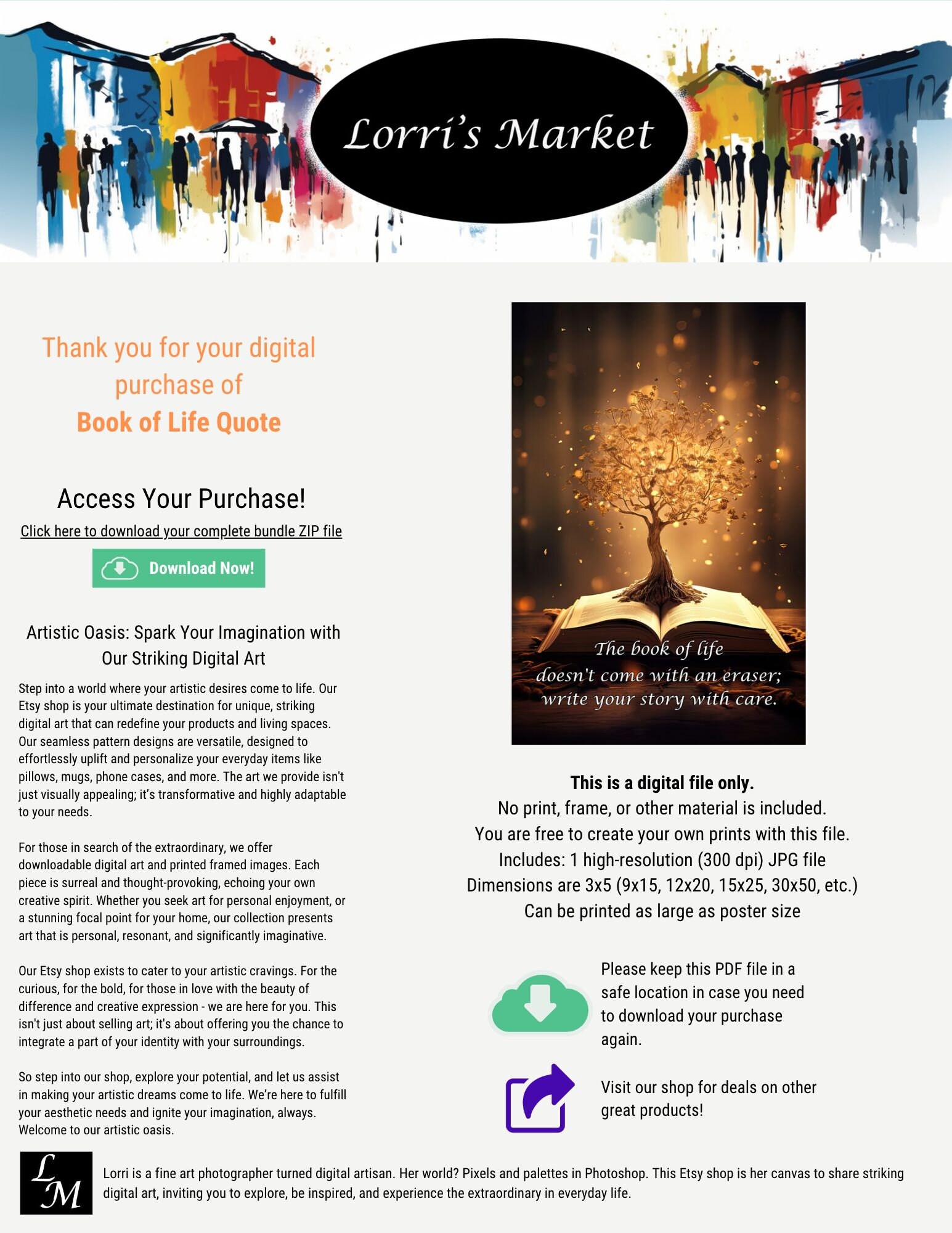 Open Book Life-growing Tree Quoted Art Digital Download: Story With ...