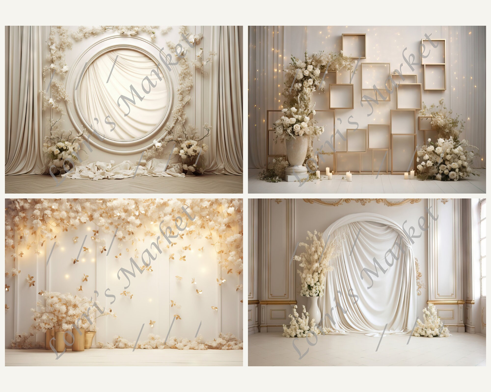 Elegant Wedding Backdrop Collection Digital Download: 20 High-res ...