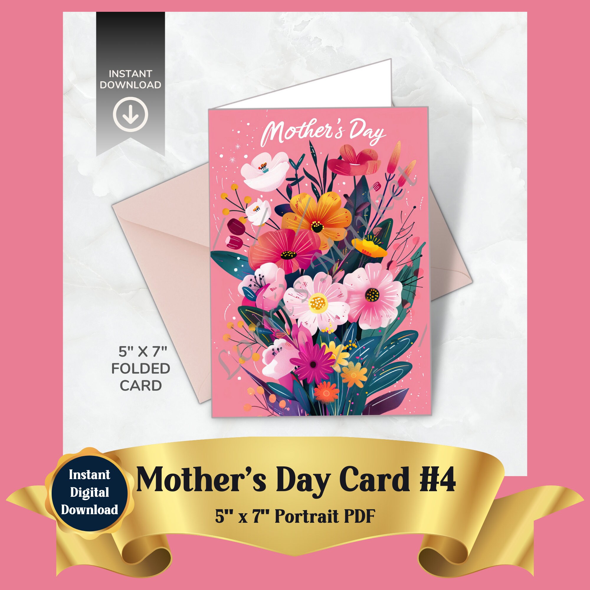 Printable Mother's Day Card Digital Download: Floral Greeting Card for ...
