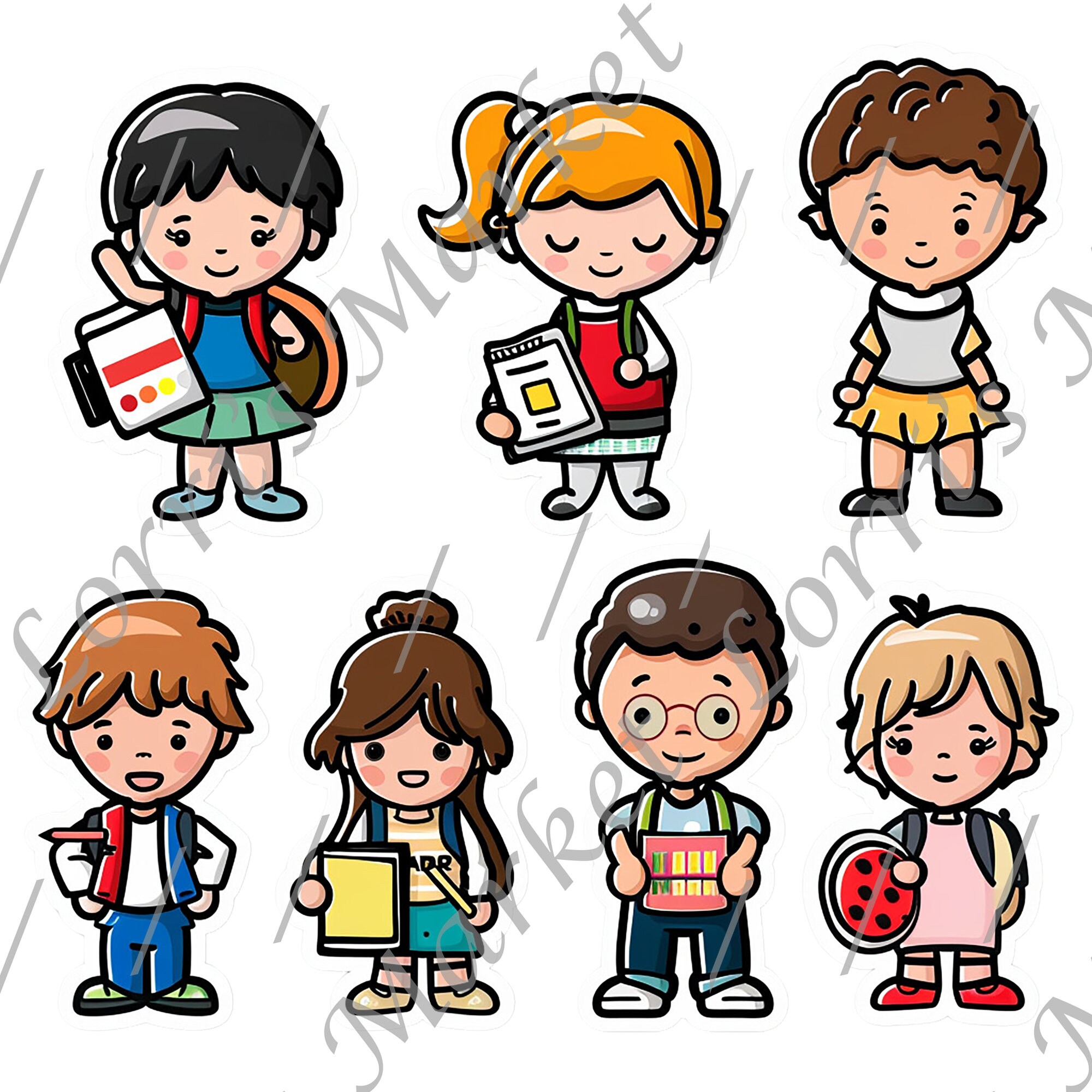 Adorable Kids Digital Stickers Digital Download: 28 Cricut Printable ...