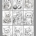 Printable Kitty Cat Coloring Pages Digital Download: Cute Cat ...