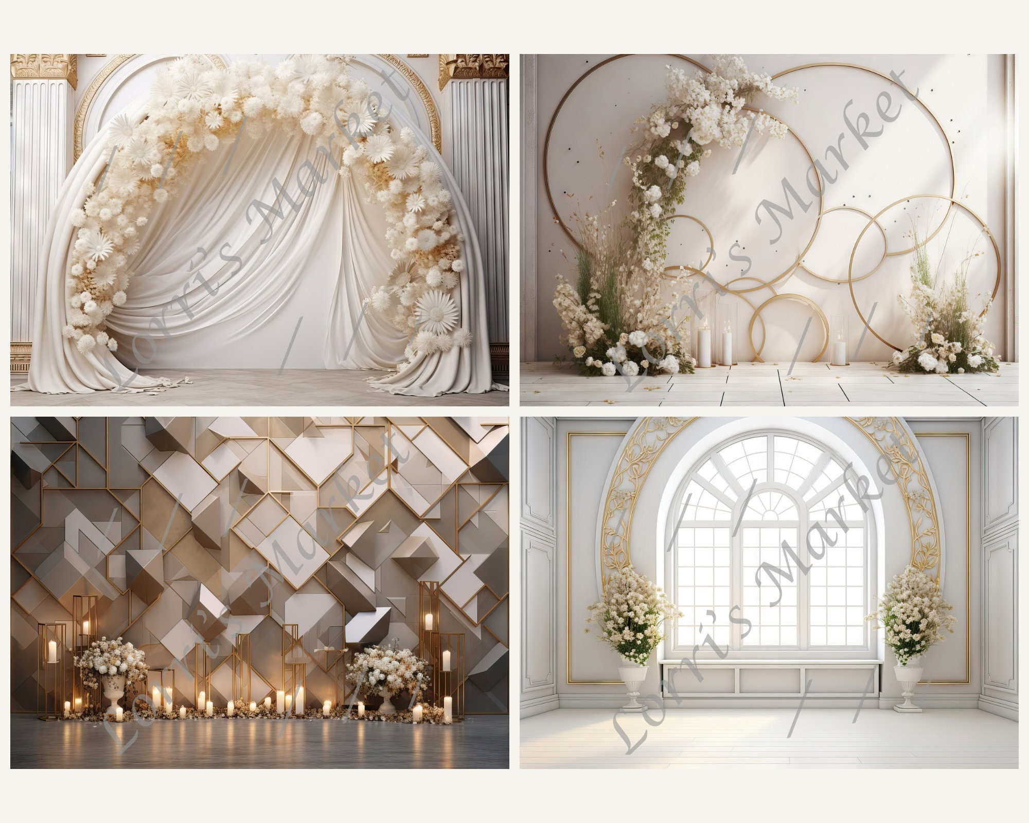Elegant Wedding Backdrop Collection Digital Download: 20 High-res ...