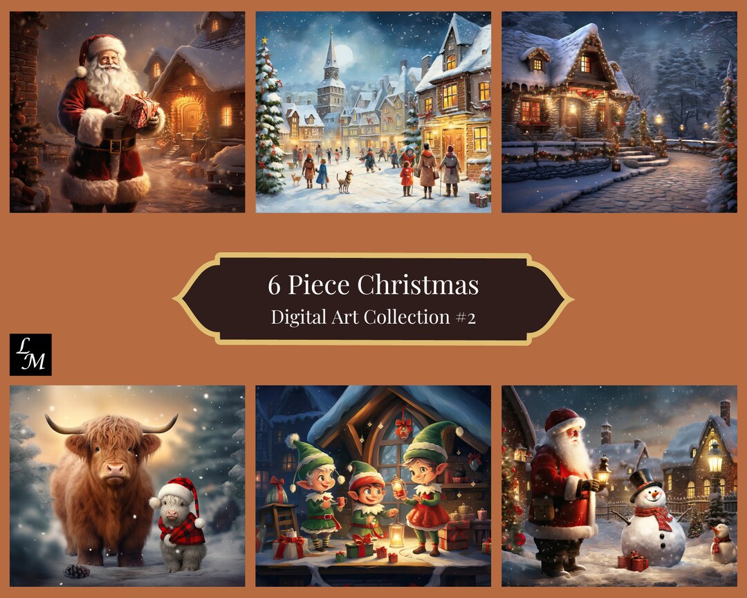 Vintage Christmas Nostalgic Art Digital Download: 6 Pieces of Timeless ...