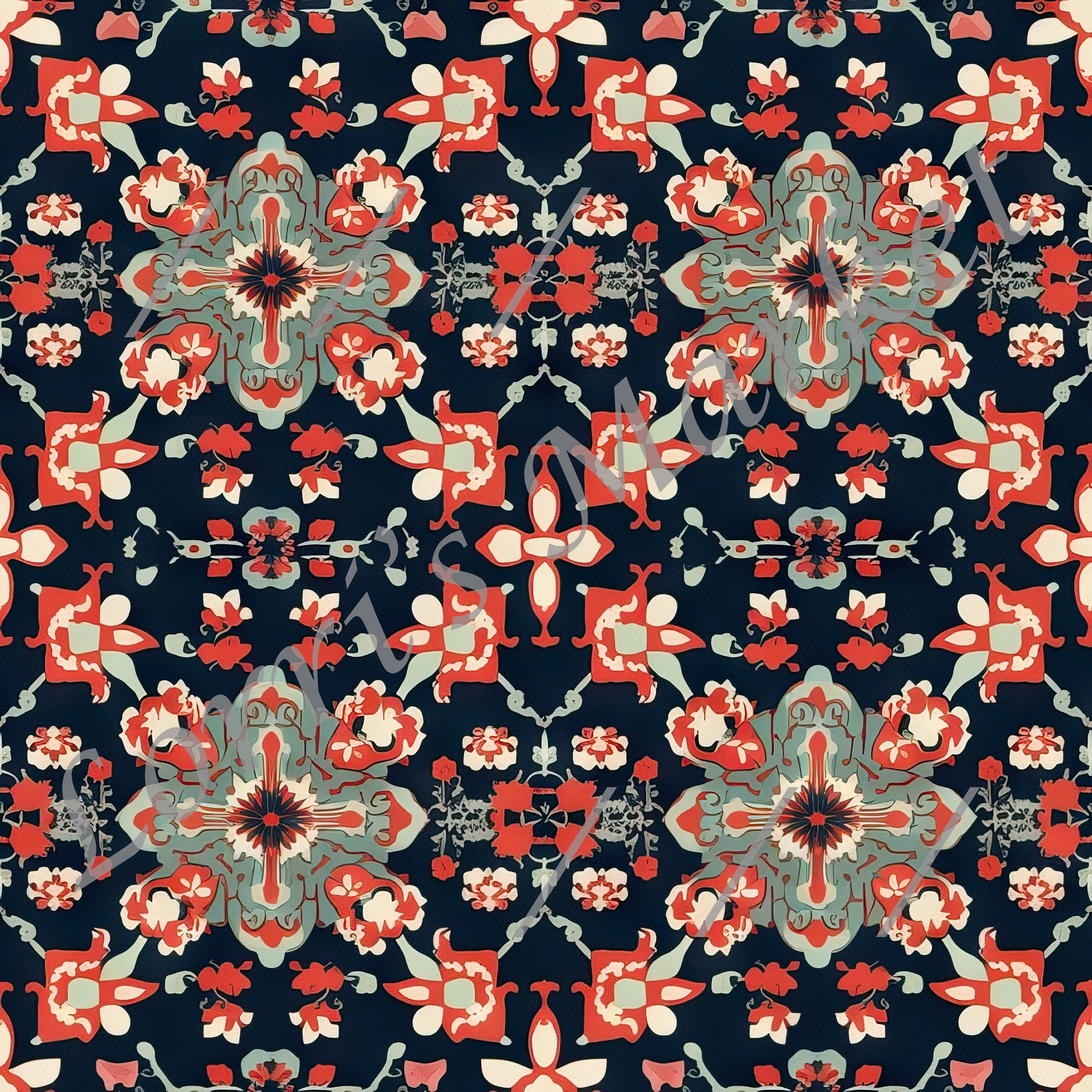 Persian Motif Seamless Patterns Digital Download: High Resolution ...