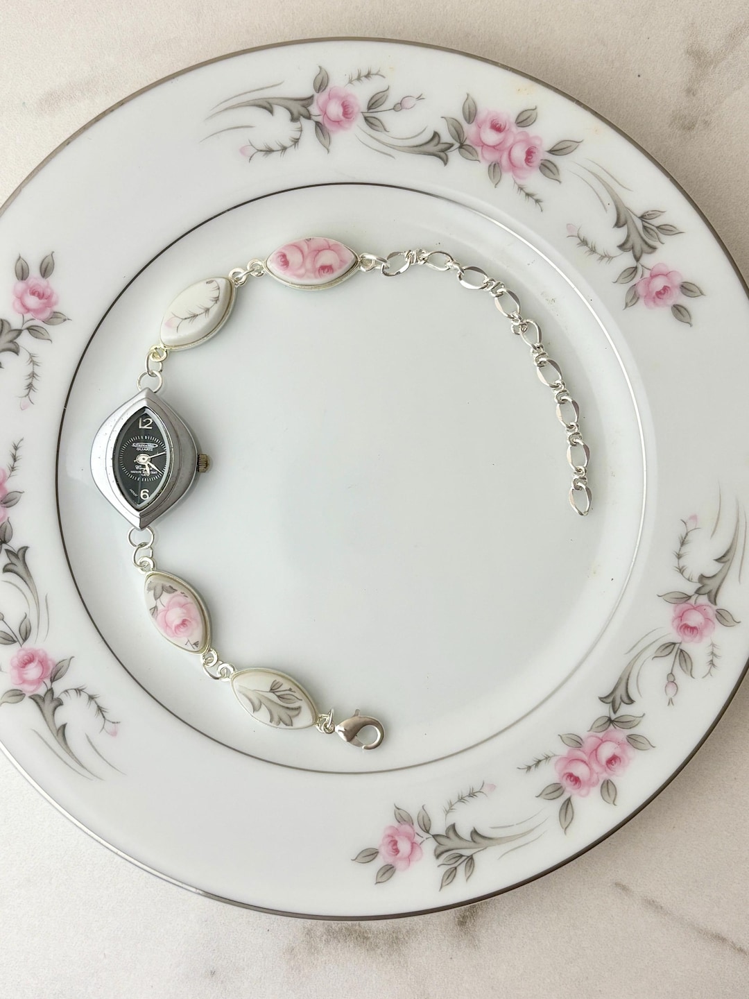 Vintage Marco Max Silver and Black Broken China Watch- Marco Max - Etsy