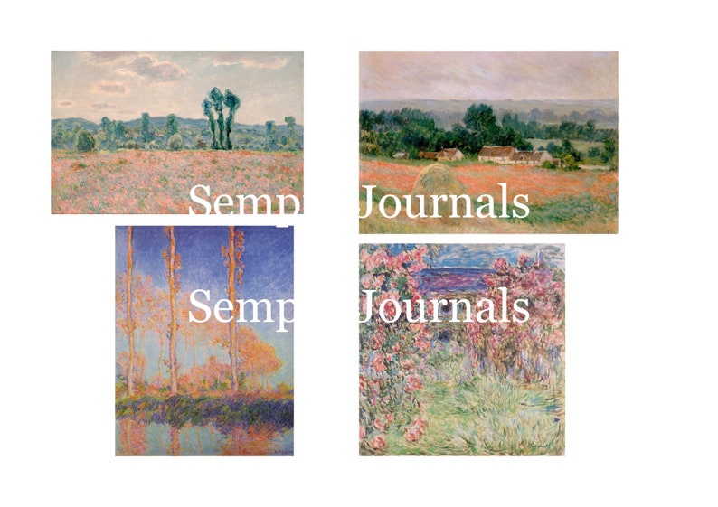 Claude Monet Impressionist Paintings for Journaling and - Etsy