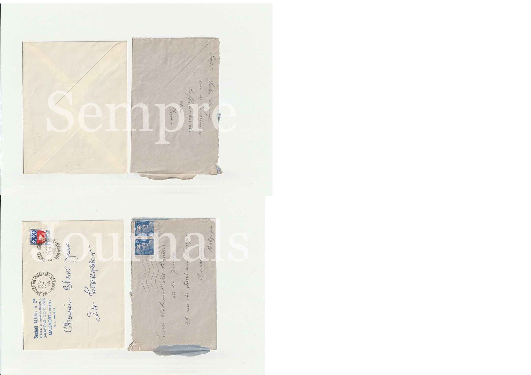 Vintage French Envelopes for Junk Journals, Collage and Craft. Digital ...