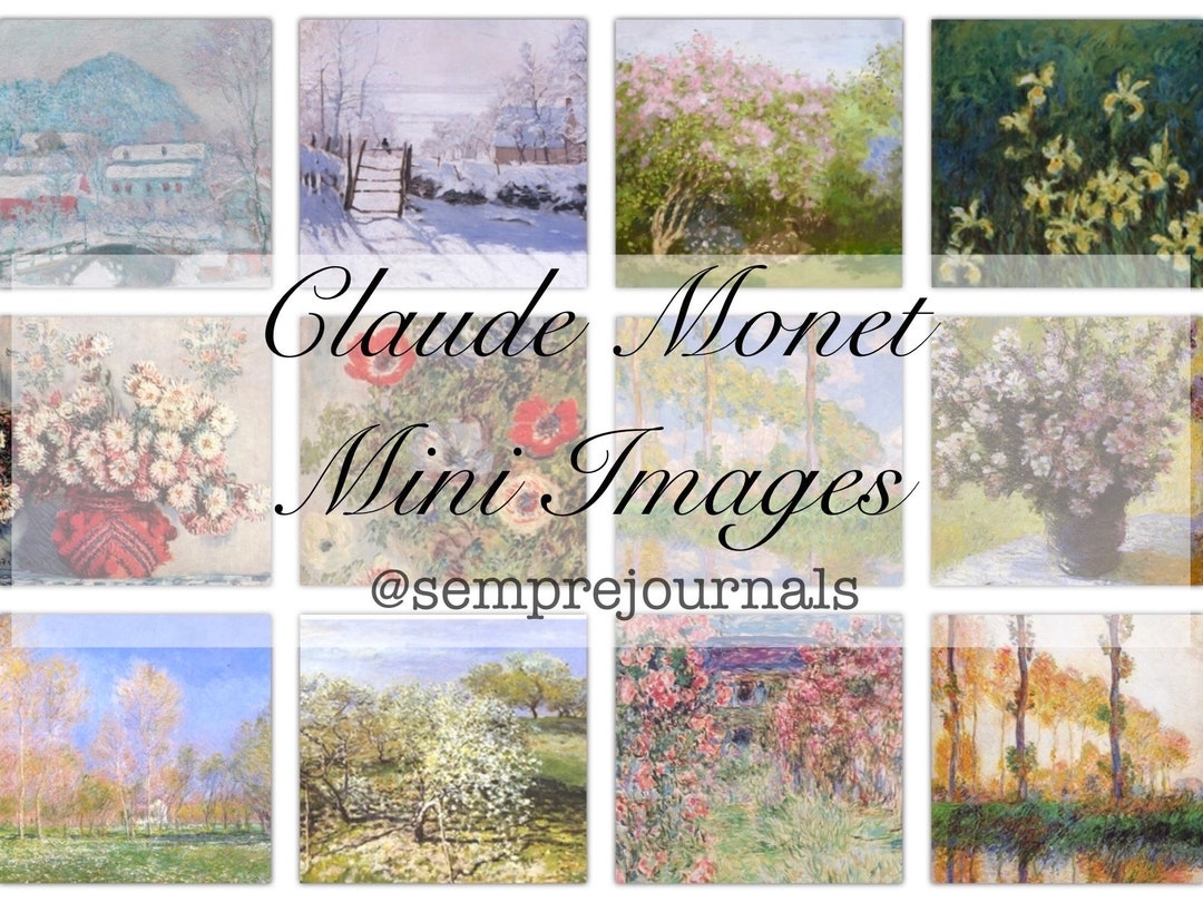 Claude Monet - Mini Images for Journaling, Collage, Stickers. Digital ...