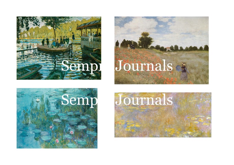 Claude Monet Impressionist Paintings for Journaling and - Etsy