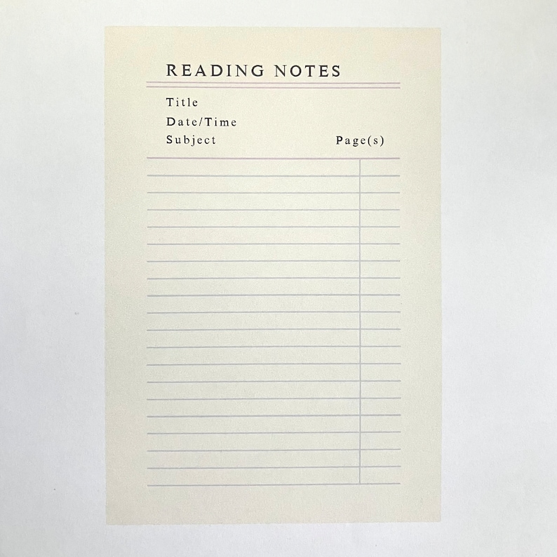 Book List, Reading Notes, Journaling Cards (pocket Size) Digital ...