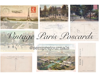DIGITAL Vintage Paris Postcards Digital Collage Sheet Download 1019 ...