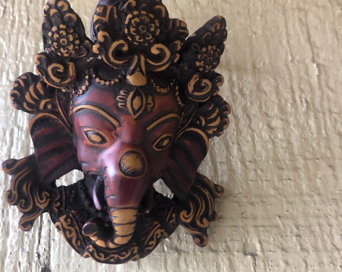 Ganesh Mask Nepali Mask Wall Hanging Mask Made in Nepal Good Luck Mask ...
