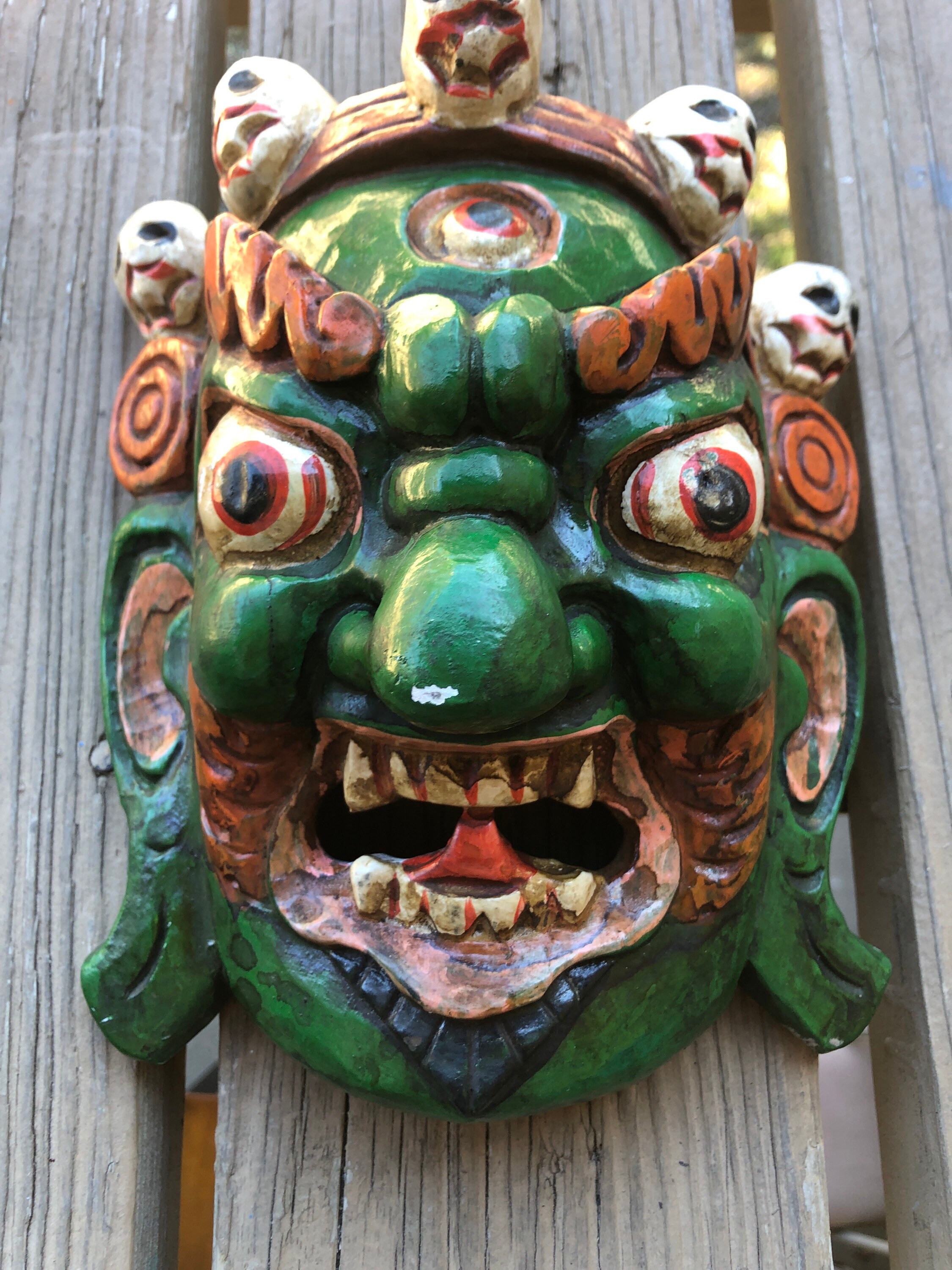 Wooden Mask Mahakala Mask Nepali Mask Tibetan Mask Wall | Etsy