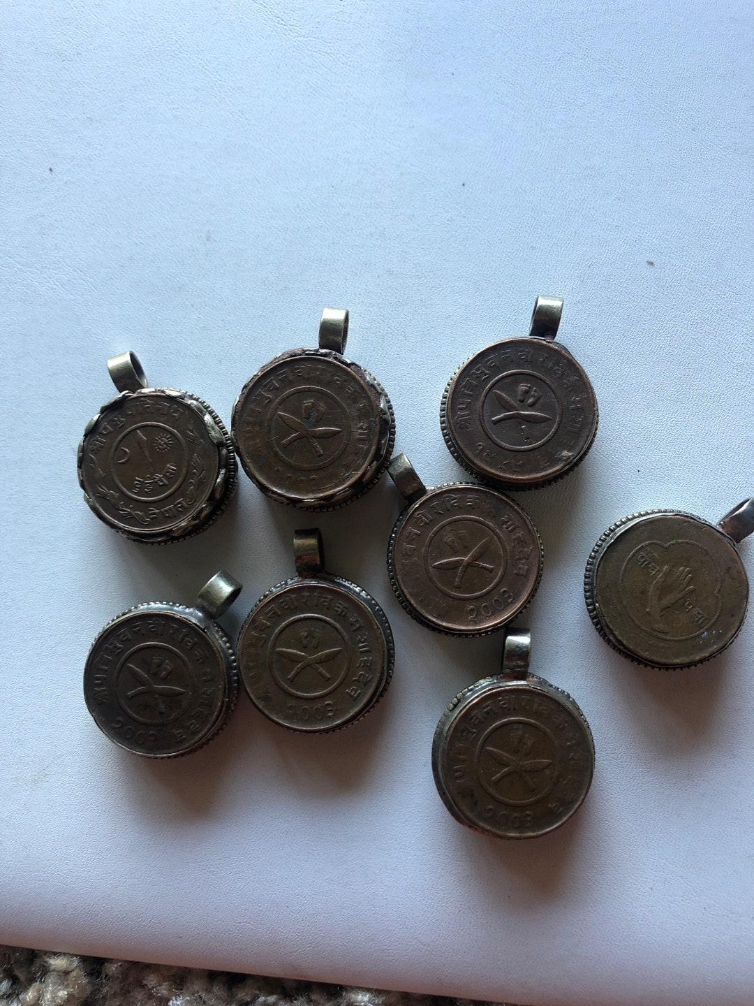 Nepali Old Coins With Tibetan Silver Pendent,nepalese,tibetan,himalayan ...