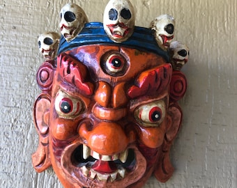 Authentic Tibetan Yama Mask Yama God of Death Tibetan Wood - Etsy