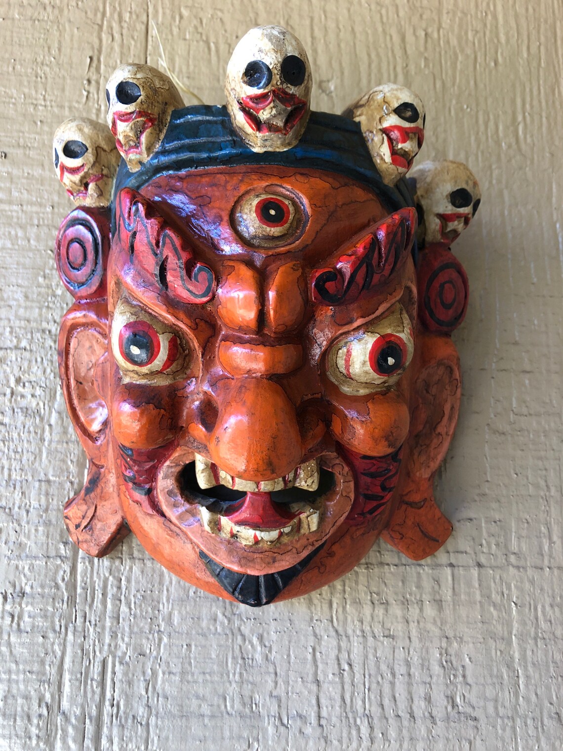 Wooden Mask Mahakala Mask Nepali Mask Tibetan Mask Wall | Etsy
