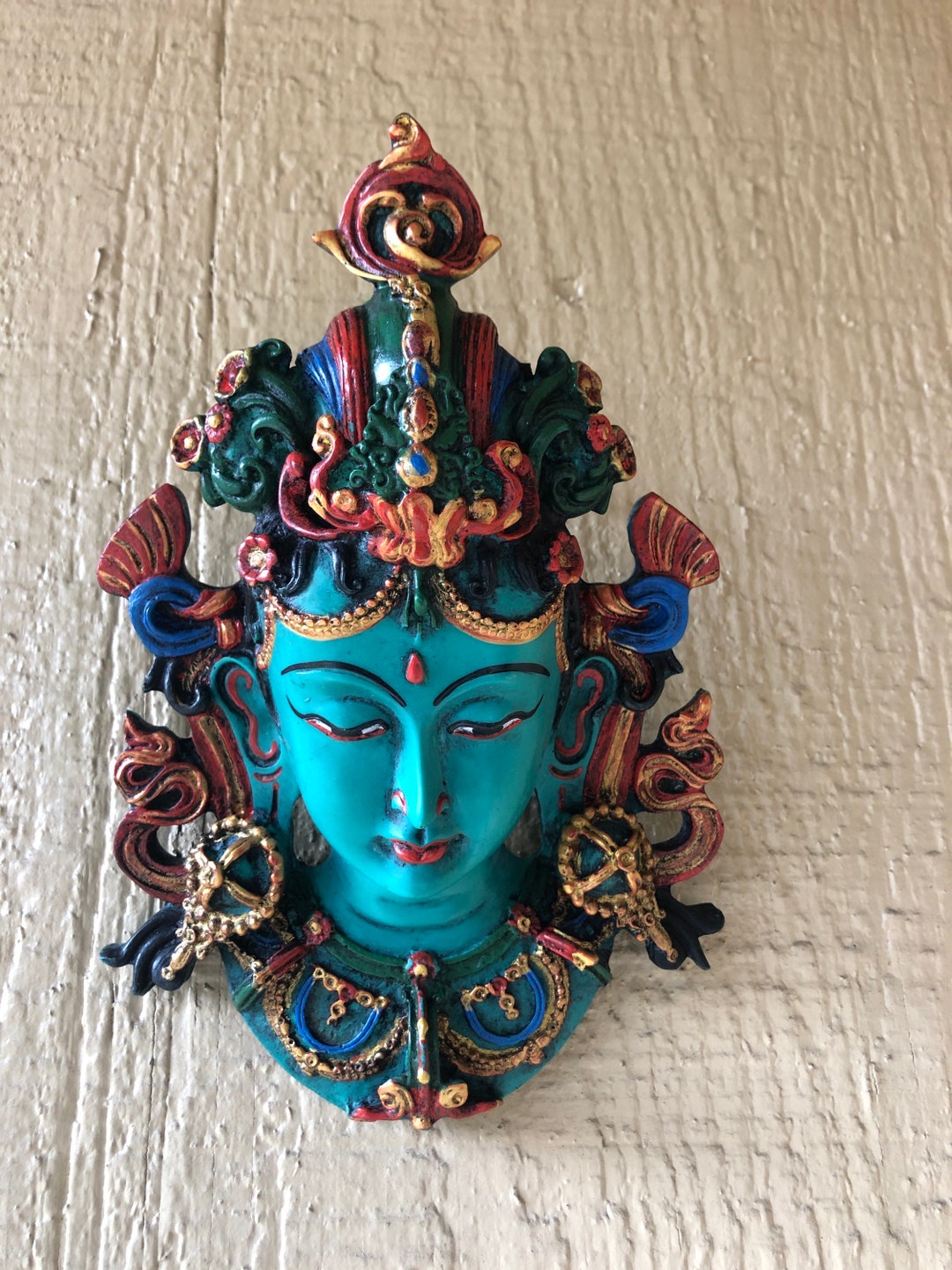 Tara Mask , Green Tara Mask, Handmade Mask, White Tara Mask, Buddha ...