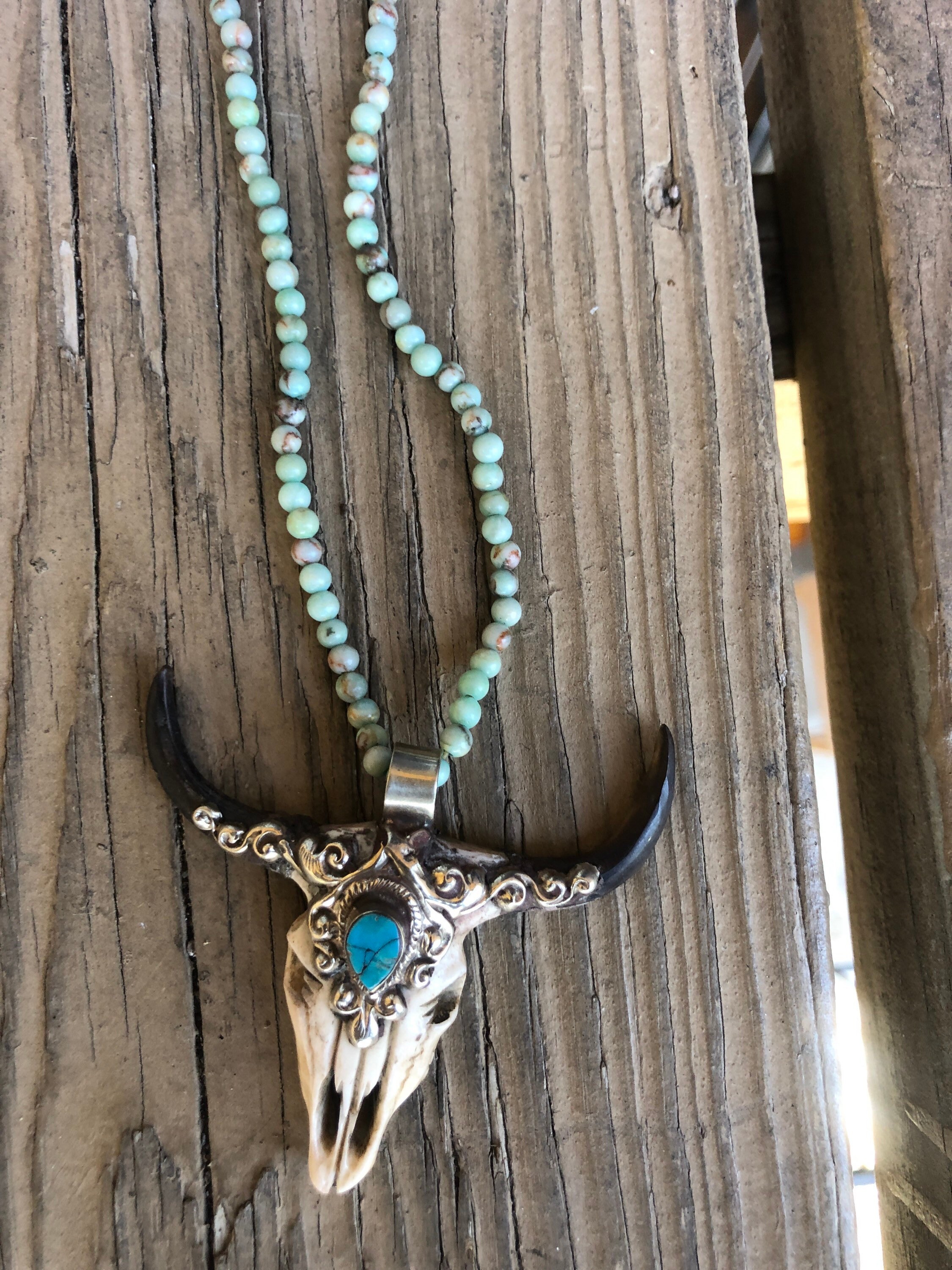 Longhorn Pendant Necklace,jasper Pendant Necklace,coral Pendant ...