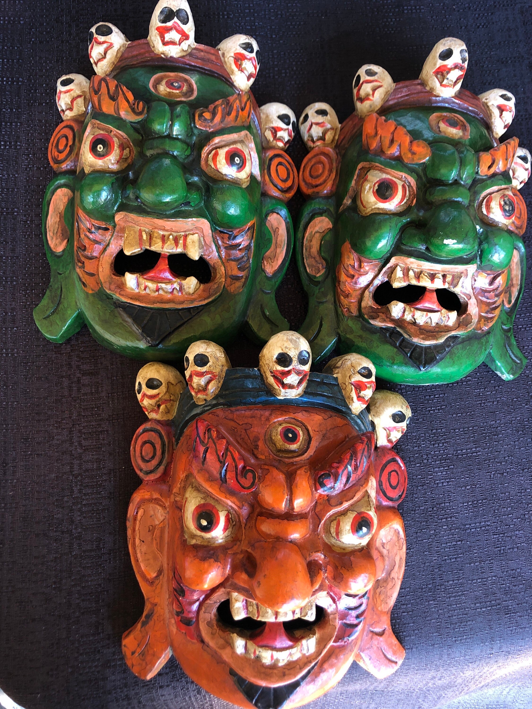 Wooden Mask Mahakala Mask Nepali Mask Tibetan Mask Wall | Etsy