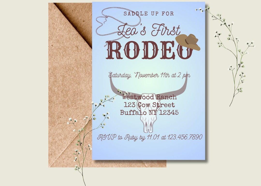 1st Rodeo Birthday Invitation, First Rodeo First Birthday Custom ...