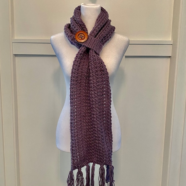 Crochet Button Scarf - Etsy