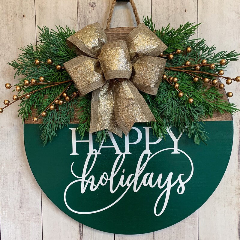 Round Holiday Sign - Etsy