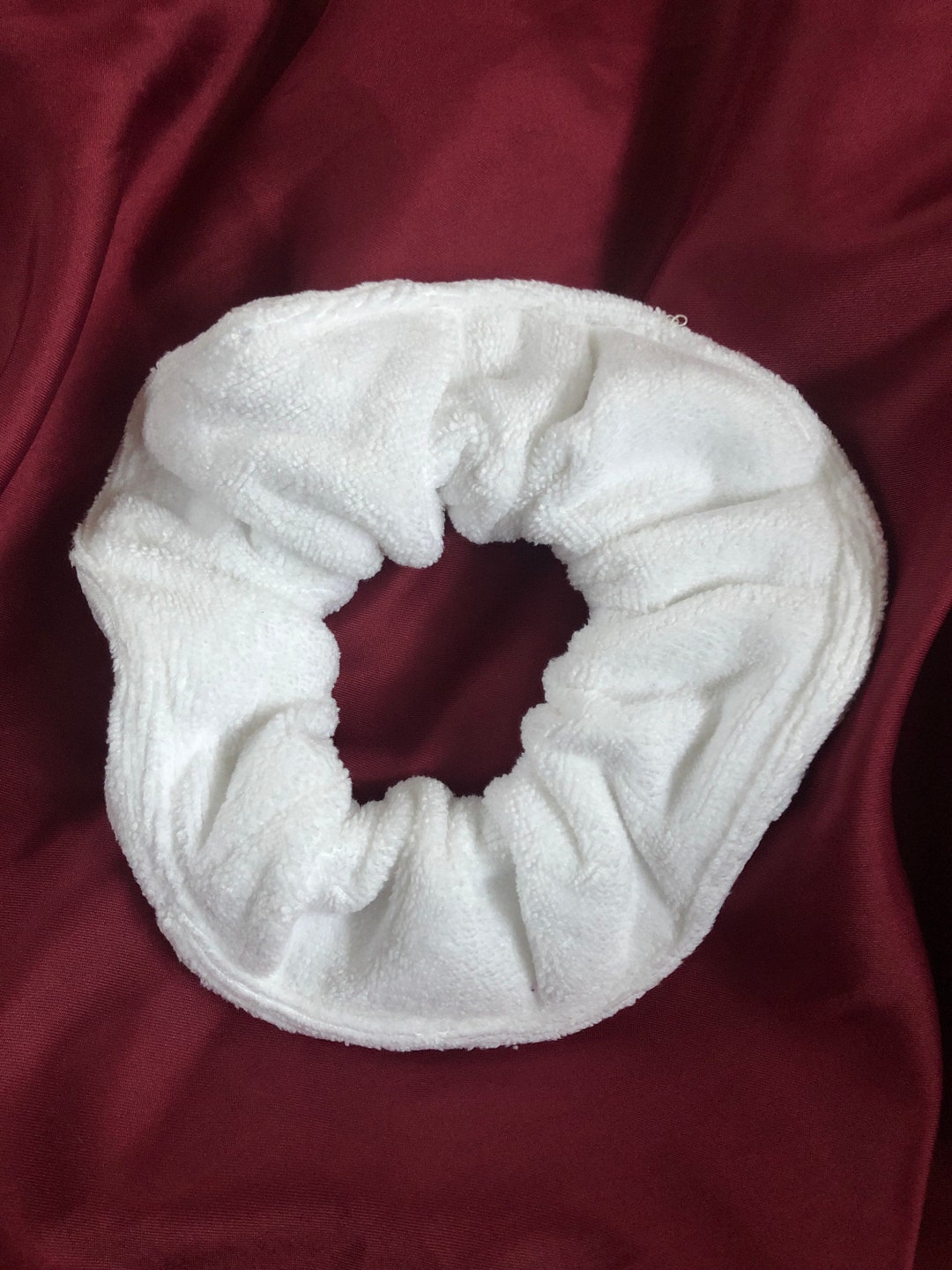 White Towelling Scrunchie/ Microfibre Scrunchie/ Soft Scrunchie/ Towel ...