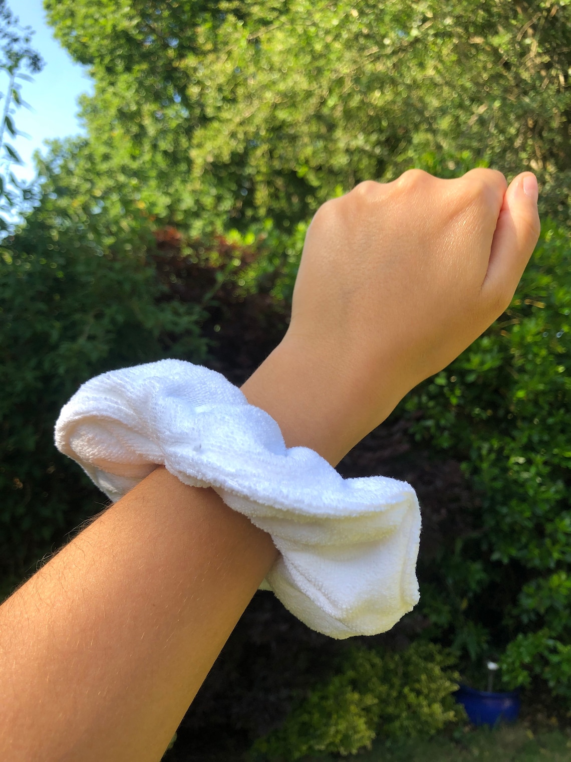 White Towelling scrunchie/ microfibre scrunchie/ soft | Etsy