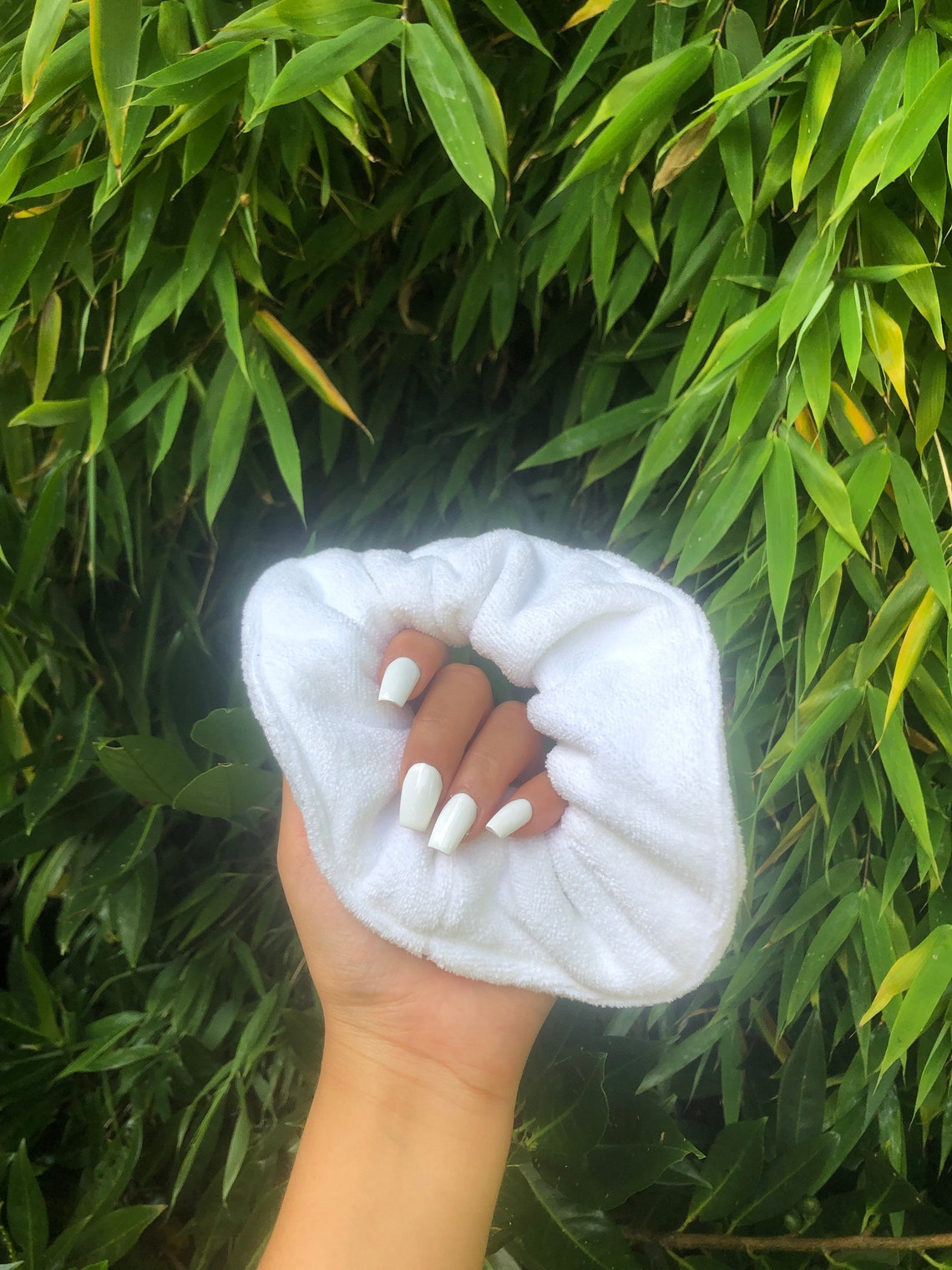 White Towelling scrunchie/ microfibre scrunchie/ soft | Etsy