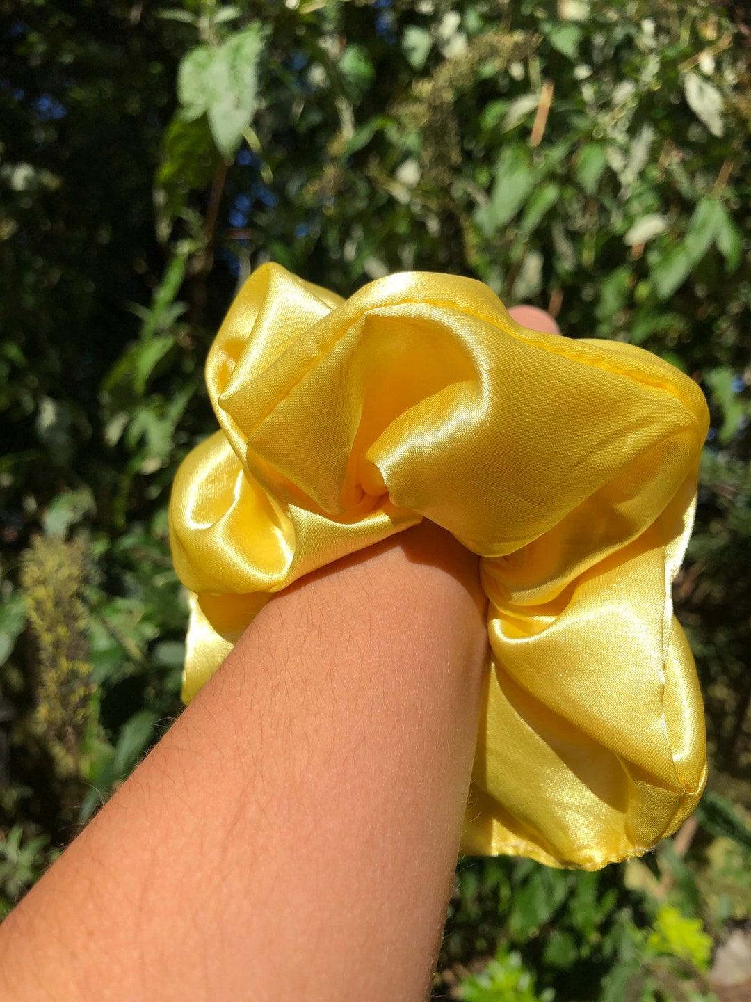 Yellow Silk Satin Scrunchies/ Large Scrunchies/ Yellow - Etsy